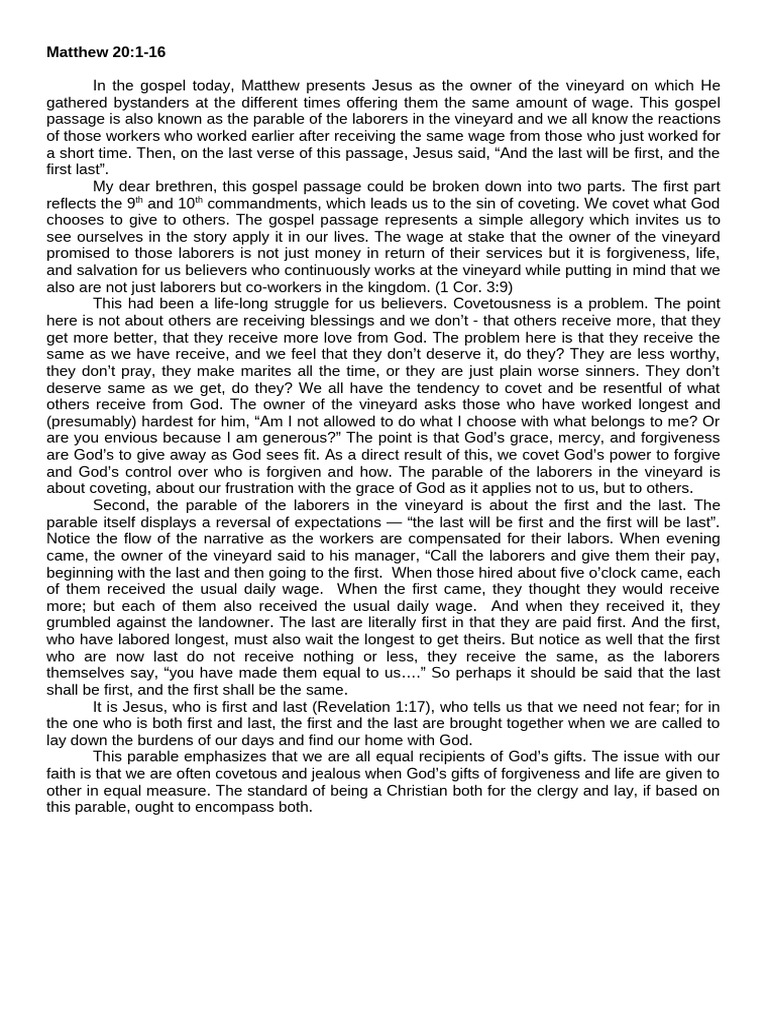 Matthew 20 | PDF
