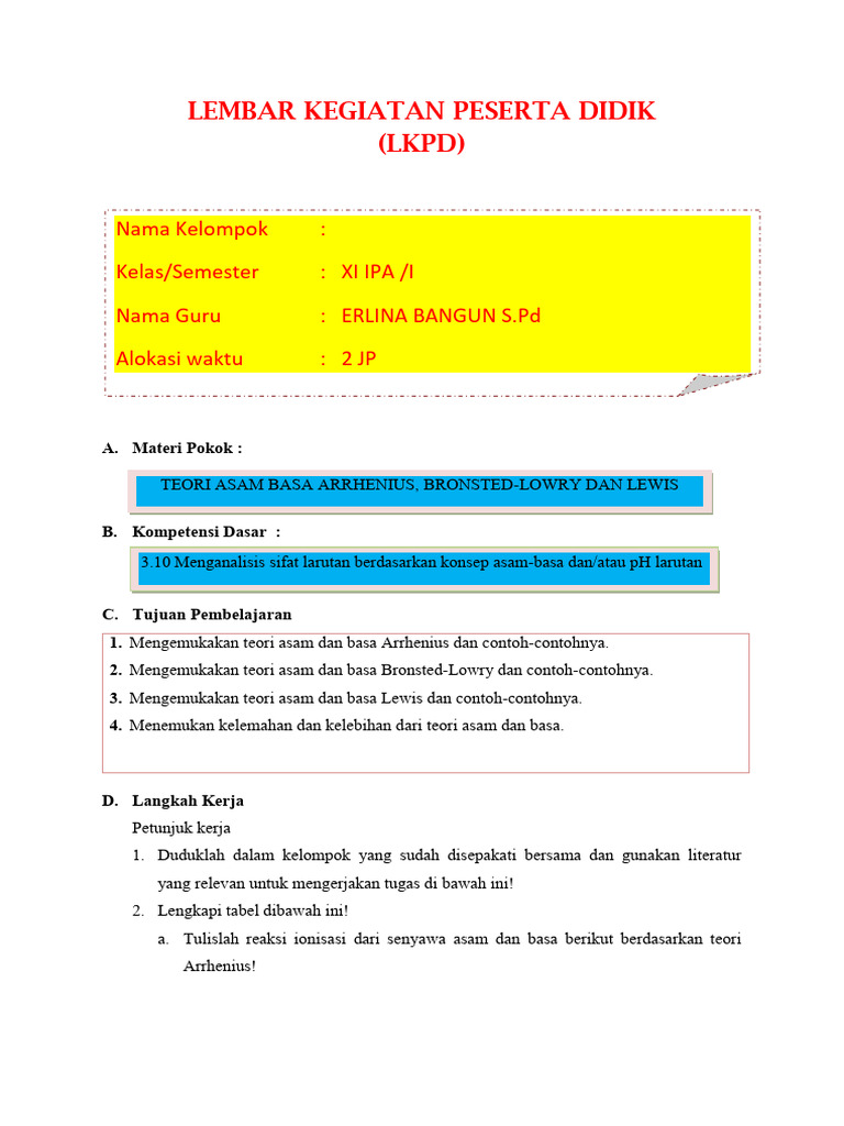 LKPD Asam Basa PPL | PDF