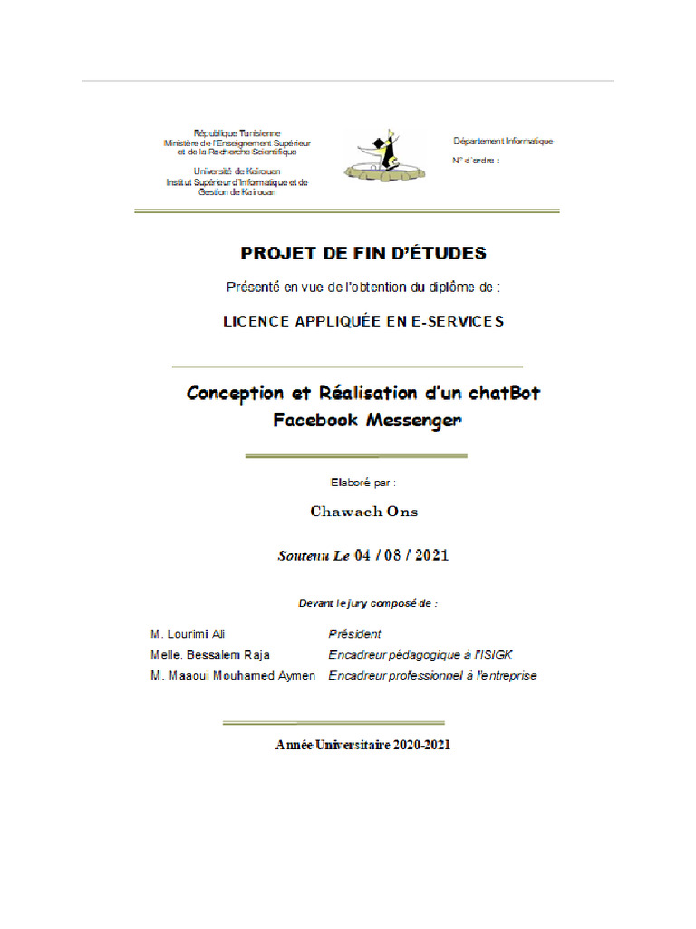 Rapport de Projet de Fin D Tudes PFE Stage M Moire 2 | PDF