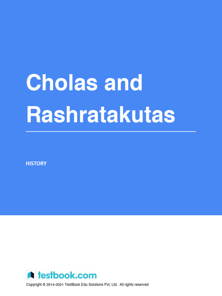 History - Cholas and Rashratakutas - English - 1621191577 | PDF