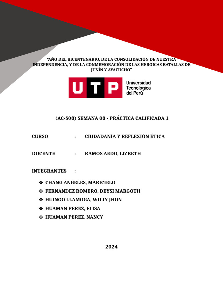 (AC-S08) Semana 08 - Práctica Calificada 1 | PDF