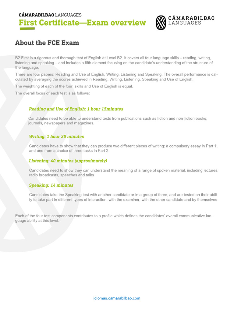ExamOverview_about the FCE | PDF
