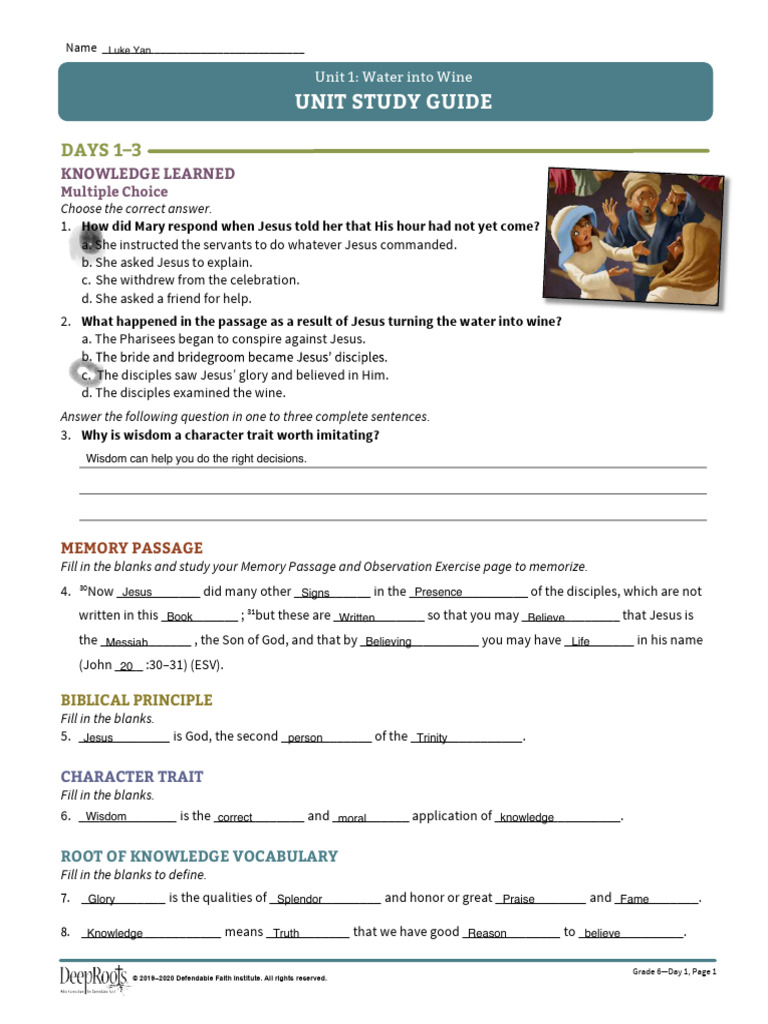 Bible Unit 1 Study Guide | PDF