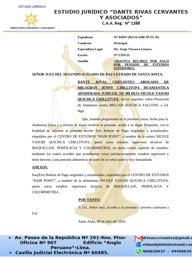 Adjunta Constancia de Estudios Quichca | PDF