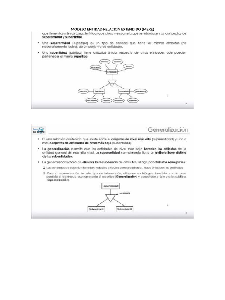 Modelo Entidad Relacion Extendido | PDF
