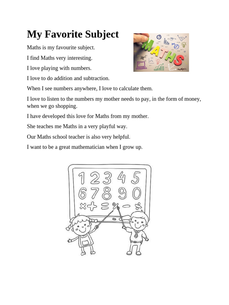 My Favorite Subject | PDF