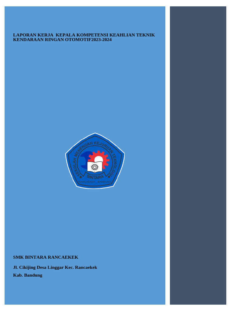 Laporan Kerja Teknik Kendaraan Ringan SMK Bintara | PDF