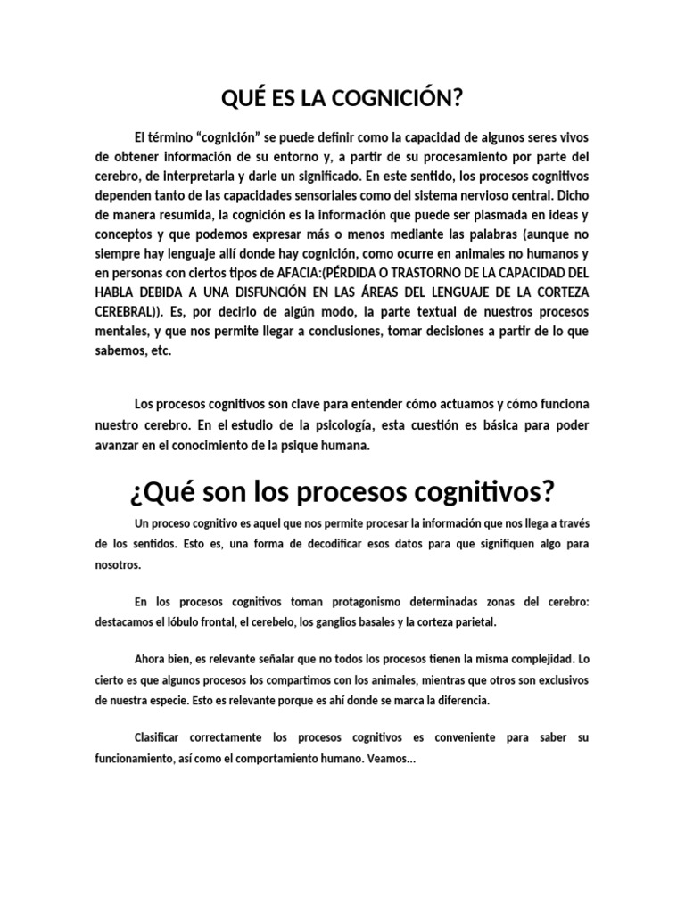 COGNICIÓN | PDF