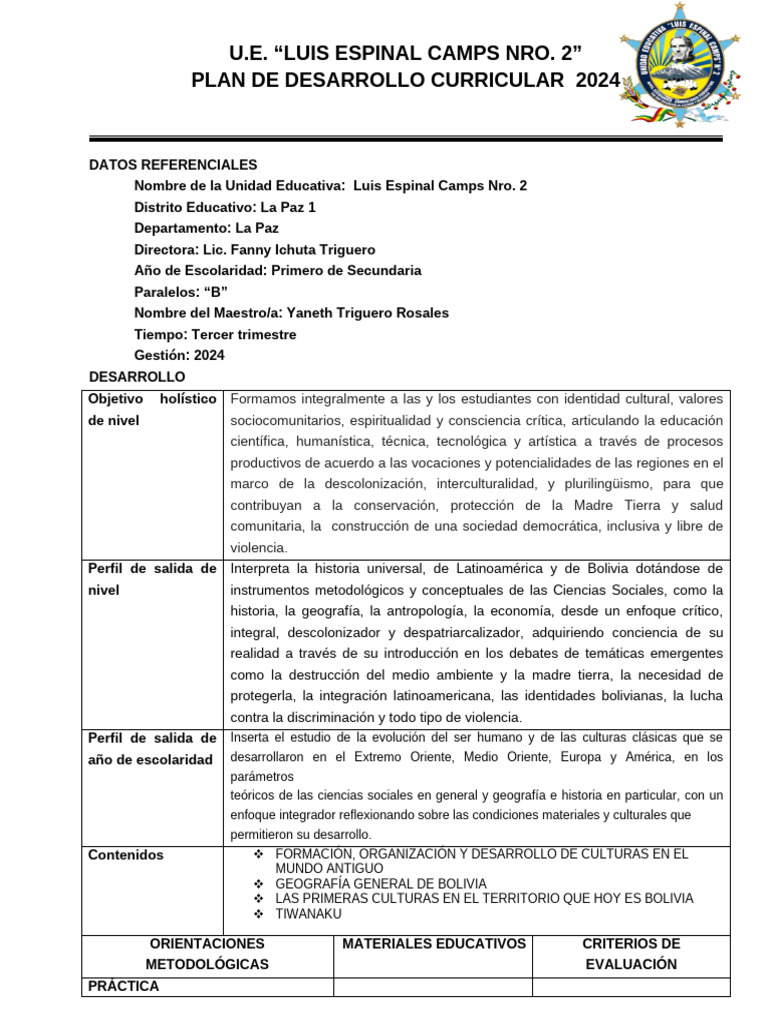 PDC 2024 06-02-24 | PDF | America latina | Plan de estudios