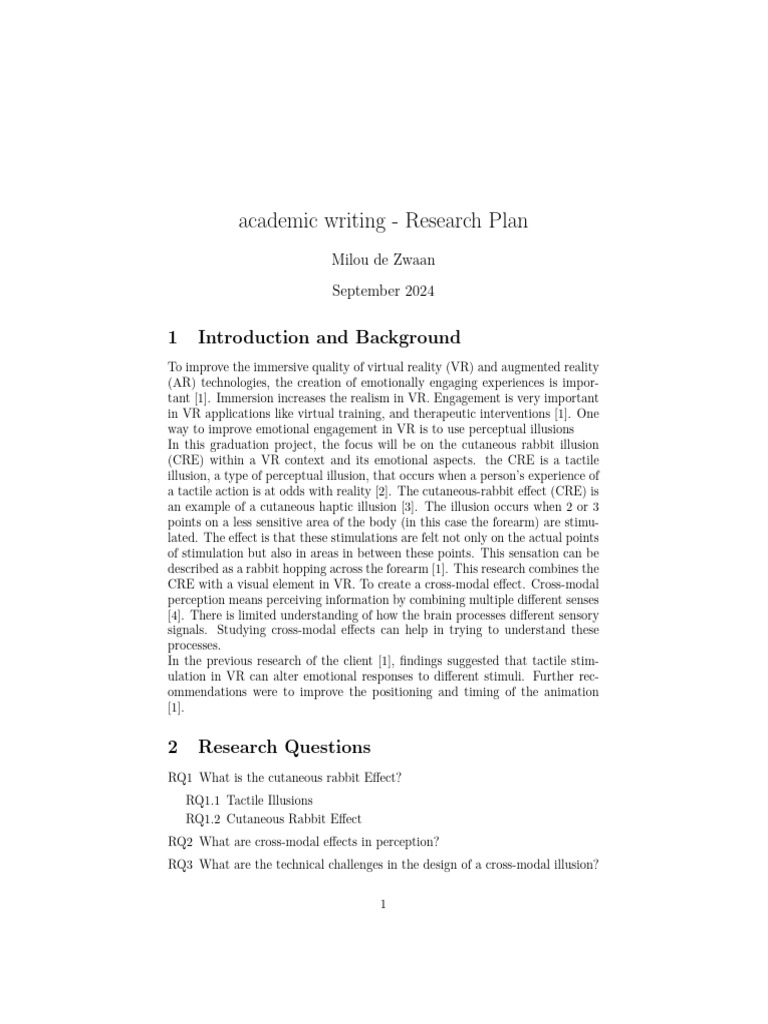 Academic Writing Research Plan | PDF