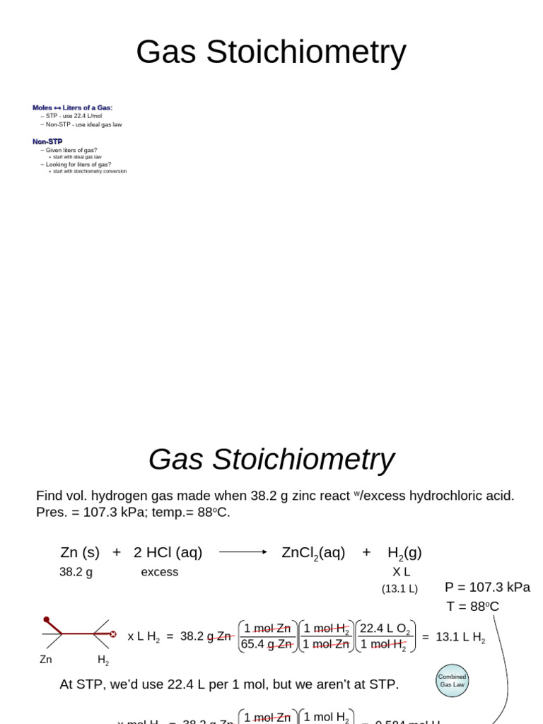 Gas Stoichiometry | PDF