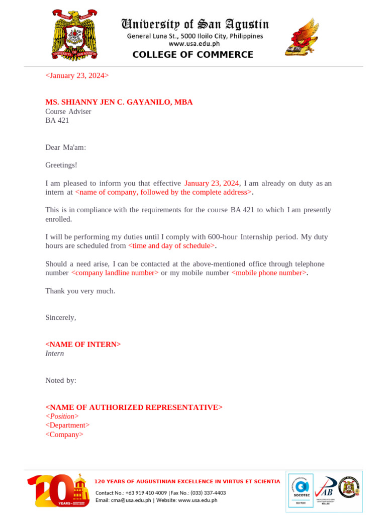 Letter of Assumption | PDF