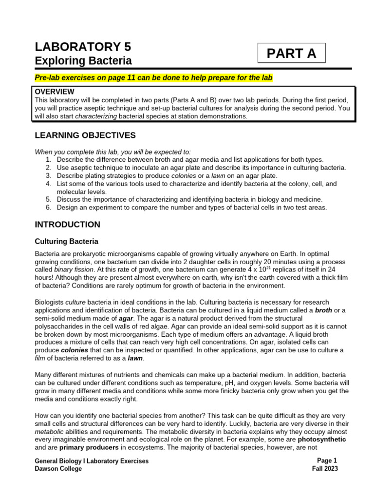 NYA_F23-Lab_05-Bacteria_Part_A | PDF