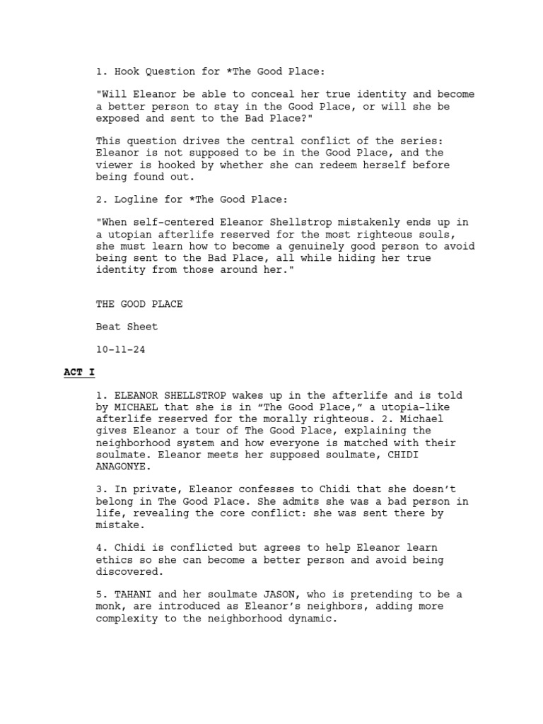 TGP Beat Sheet | PDF