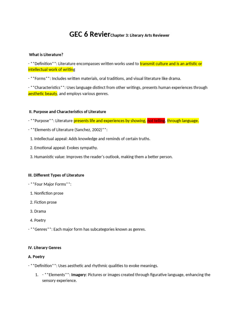 GEC 6 Reviewer | PDF