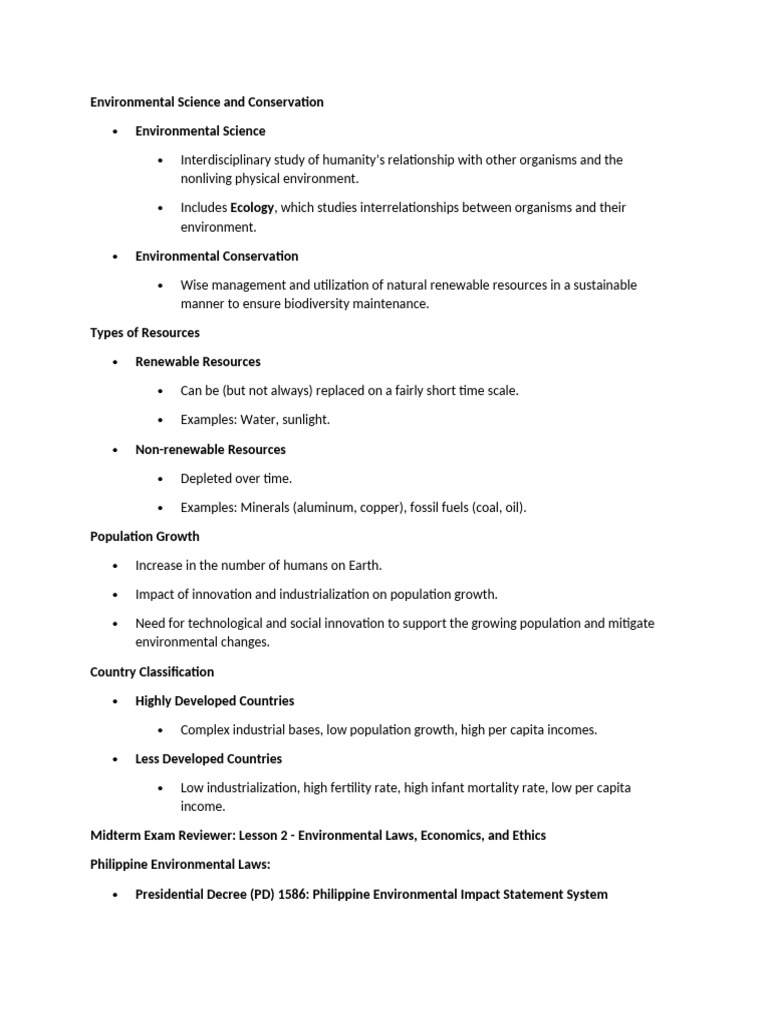 Environmental Science and Conservation | PDF
