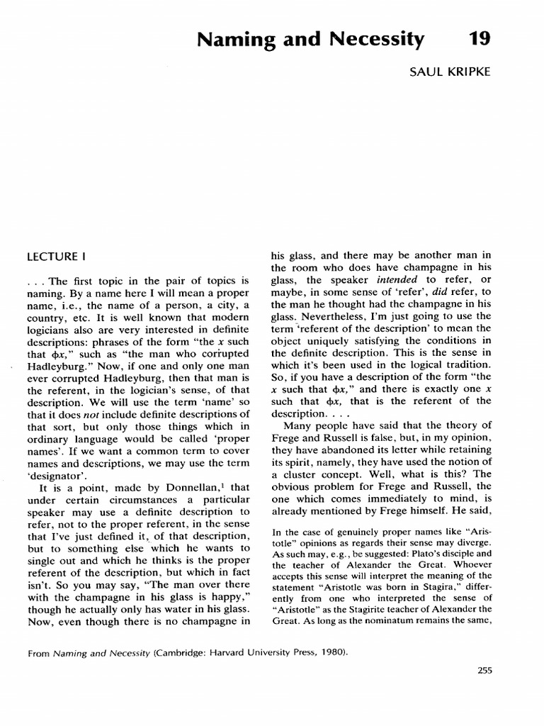 Kripke Naming | PDF