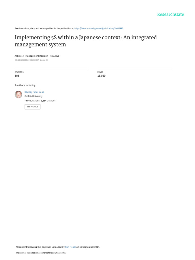 Implementing 5S Within A Japanese Context An Integ | PDF