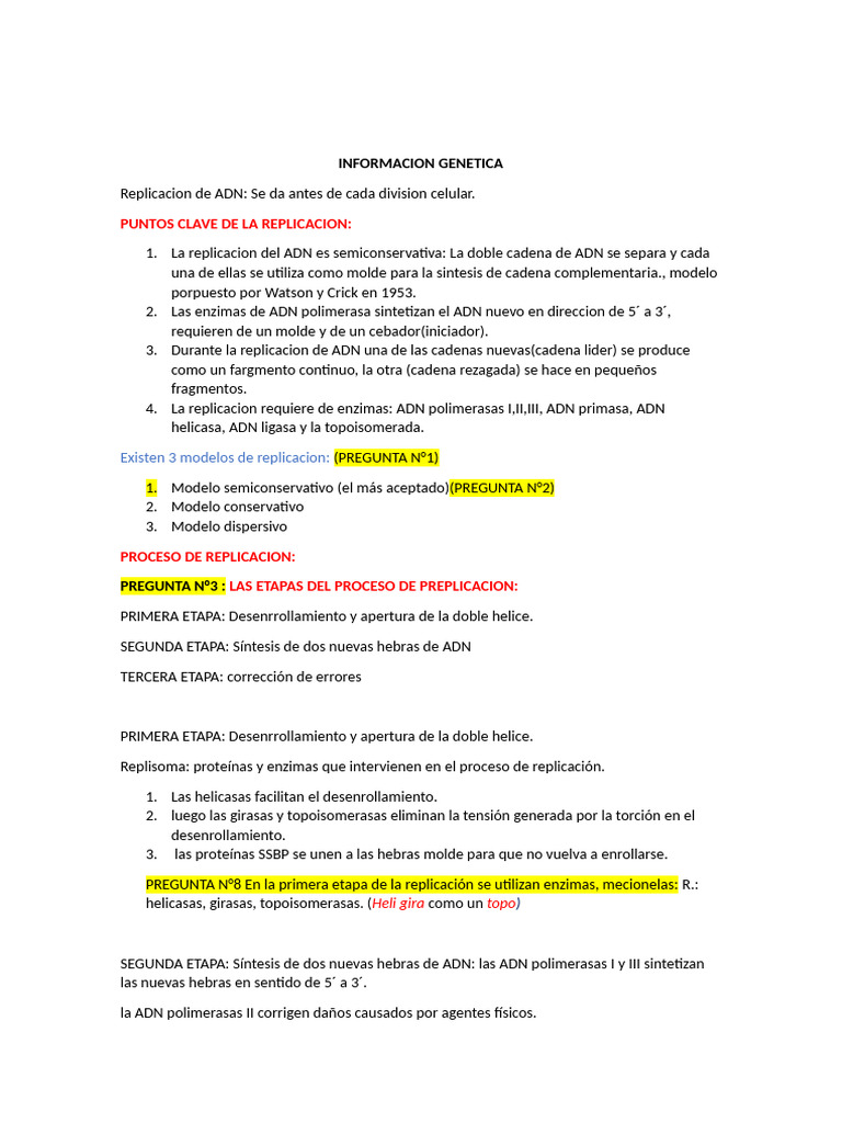 Informacion Genetica | PDF