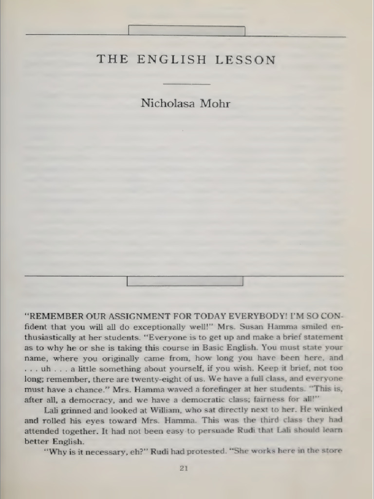 The English Lesson | PDF