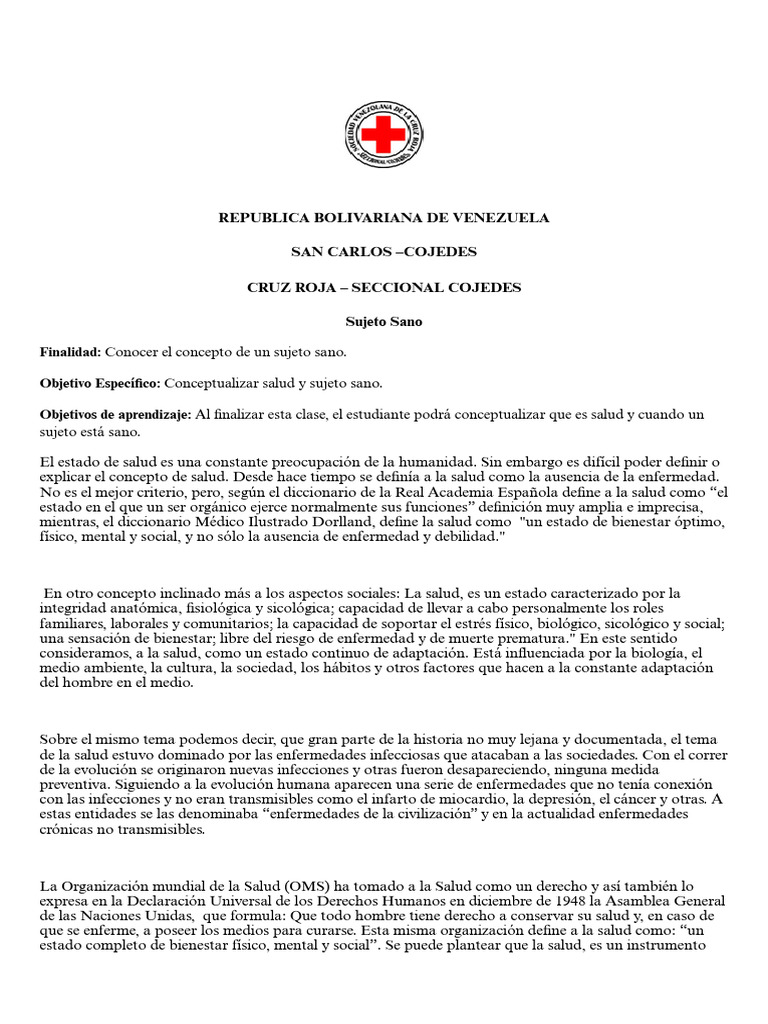 Concepto de Sujeto Sano y Enfermo | PDF | Enfermedades y trastornos ...