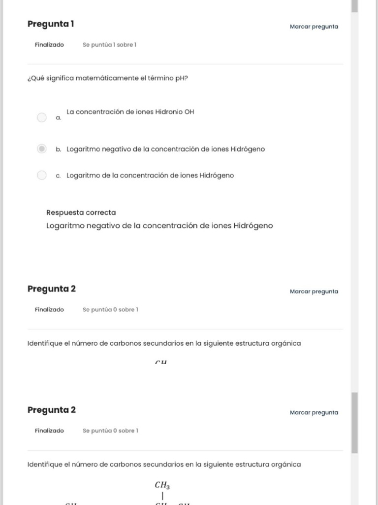 TEST 1,2,3 y 4 QUÍMICA | PDF