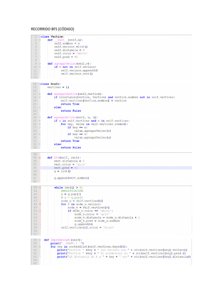 Recorrido Bfs (Código) | PDF