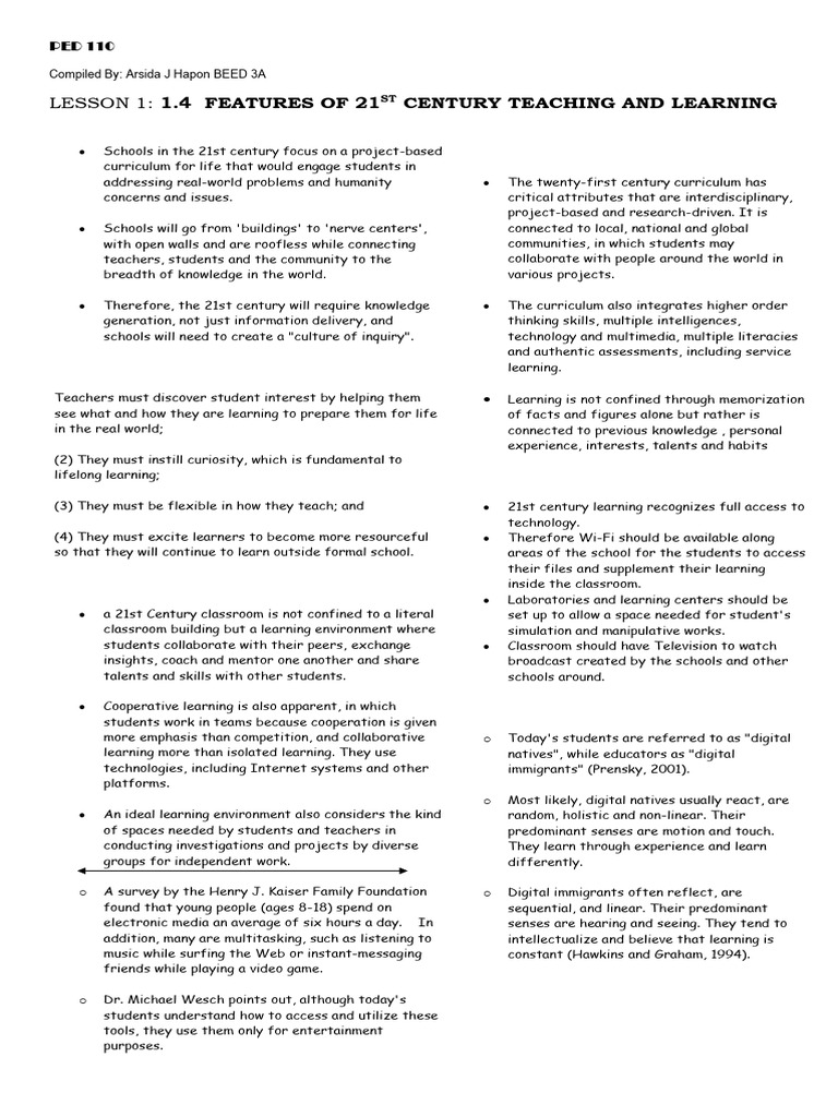 Pointers Lesson 1 | PDF | Learning | Teachers