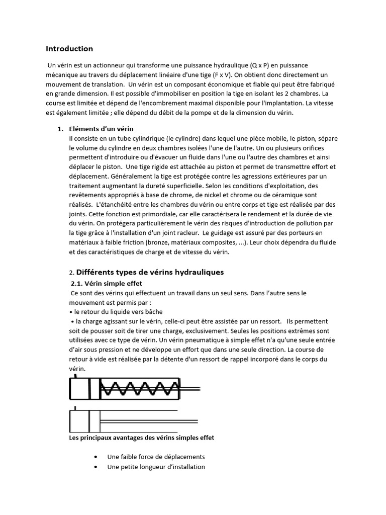 Chap 1apercu General Verins Hydrauliques | PDF