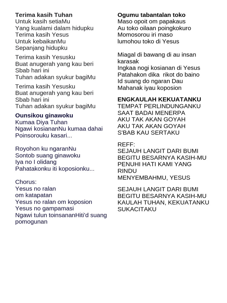 Terima Kasih Tuhan | PDF