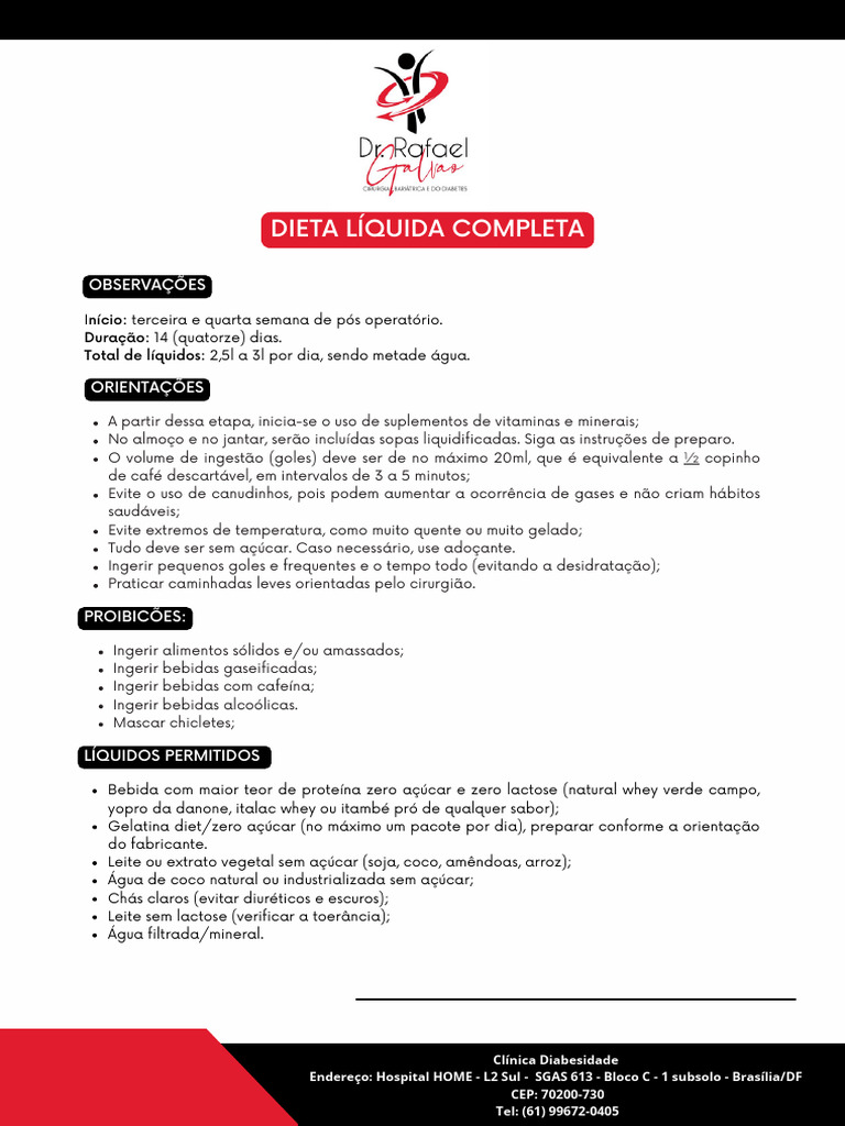 Dieta Líq Completa - 3 e 4 Semana | PDF