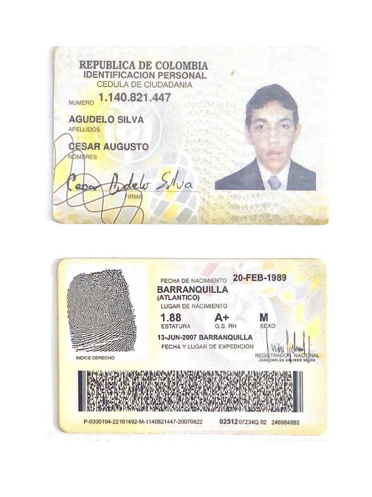 Cedula Cesar Agudelo | PDF