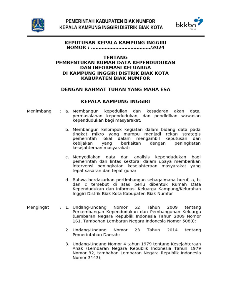 Format SK RDK | PDF | Indonesia