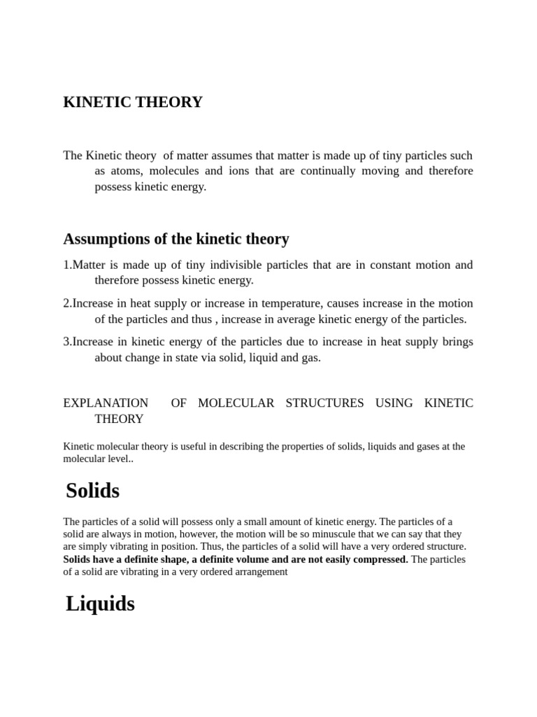 Kinetic Theory | PDF