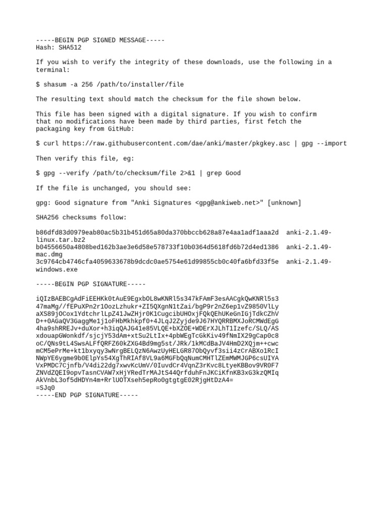 Anki-2 1 49-Checksums | PDF