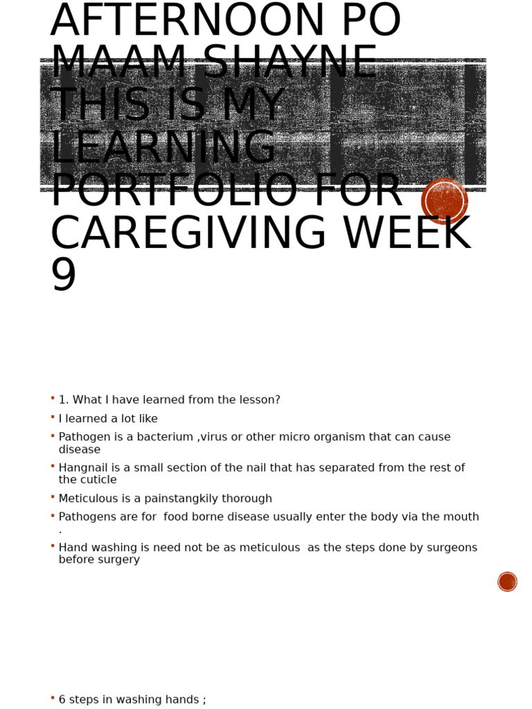 Caregiving Week 9 Module Learning Portfolio | PDF