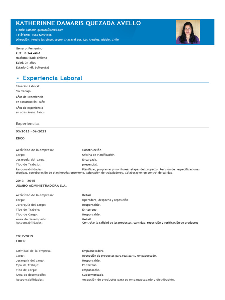CV KATHERINNE QUEZADA | PDF