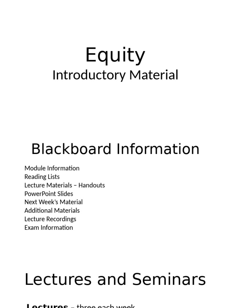 Equity: Intro | PDF
