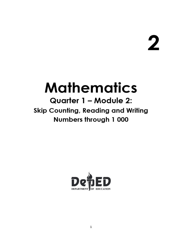 Math 2 q1 WK 2 Module 2 Skip Counting and Reading and Writing Numbers Through 1 000 | PDF