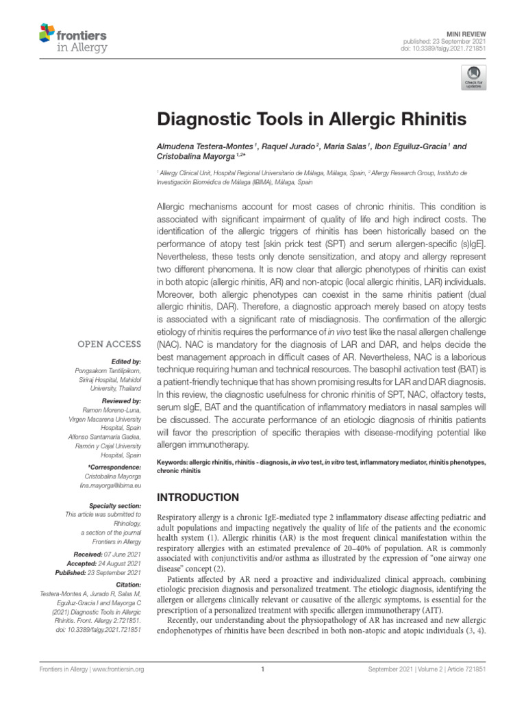 Rhinitis Tools | PDF