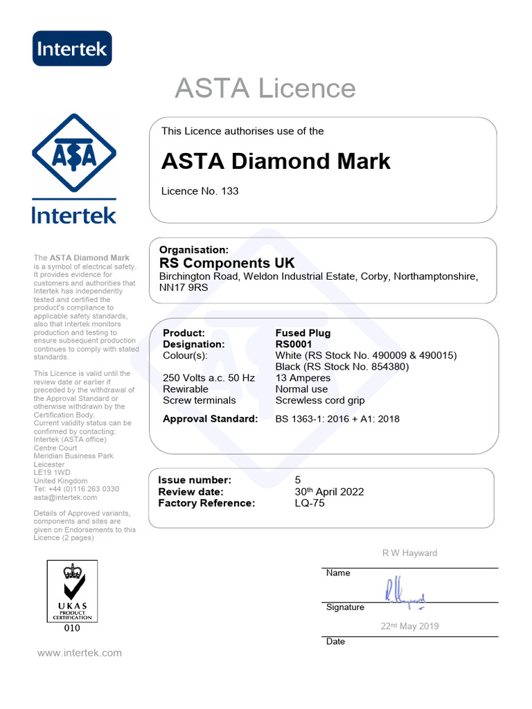 ASTA Licence | PDF