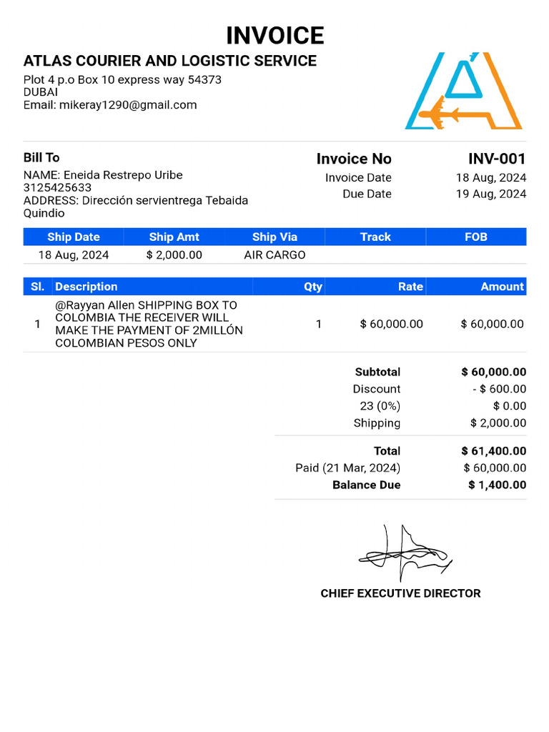 Invoice INV 001 | PDF