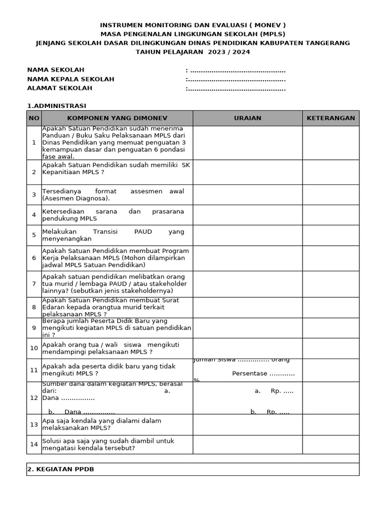 Instrumen MPLS 2023 | PDF