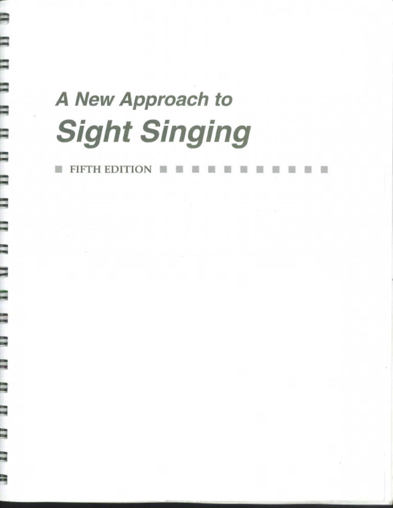 A New Approach To Sight Singing - Fifth Edition - Berkowitz-Páginas-1 | PDF