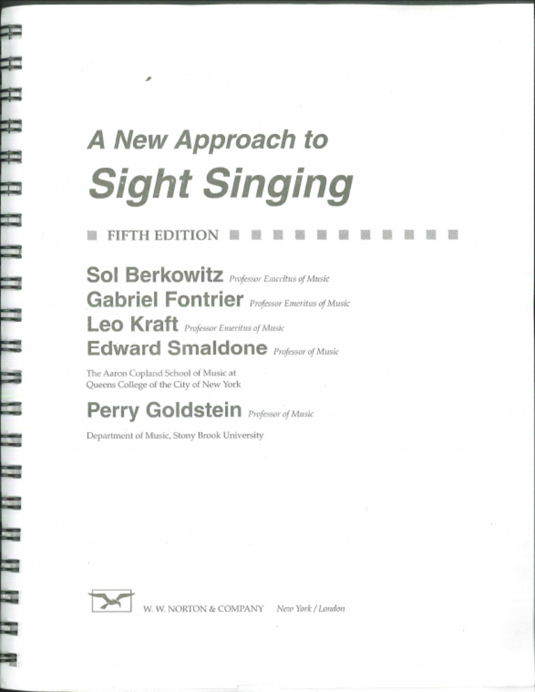 A New Approach To Sight Singing - Fifth Edition - Berkowitz-Páginas-3 | PDF