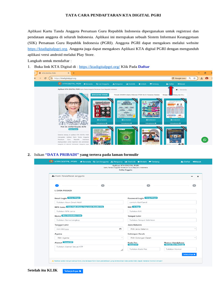 Cara Pendaftaran KTA Digital | PDF