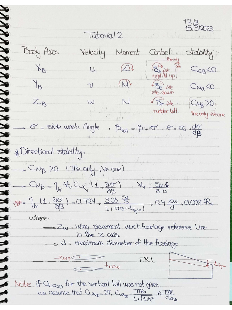 Sheet 2 Solution - Tutorial 2 (Montaser) - Flight Dynamics | PDF
