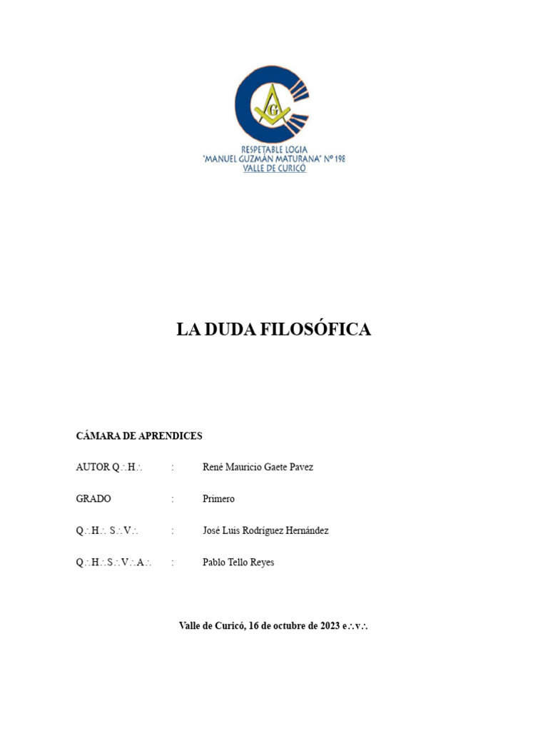 La Duda en la Filosofía de Descartes | PDF | René Descartes | Razón