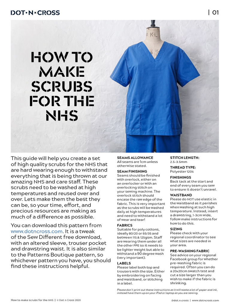 Dot N Cross How To Make Nhs Scrubs | PDF