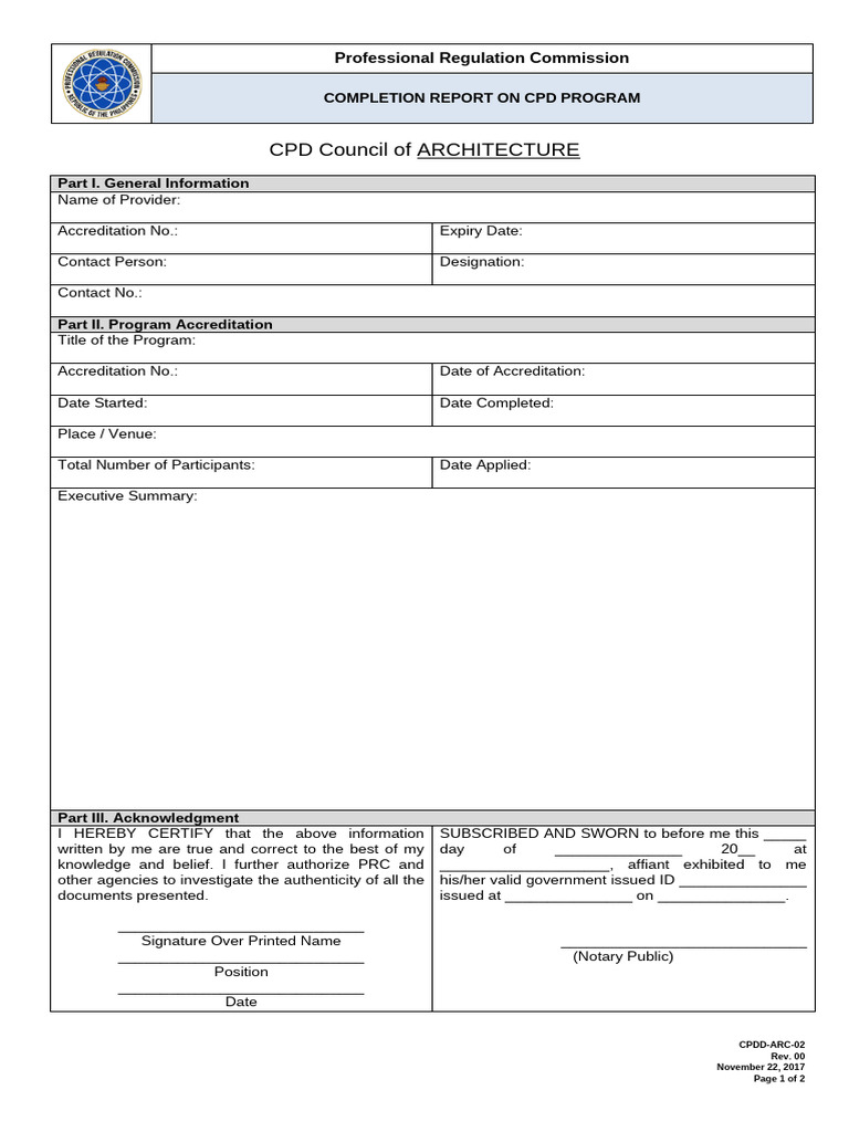 CPDD-ARC-02 Accrediation As CPD Provider | PDF